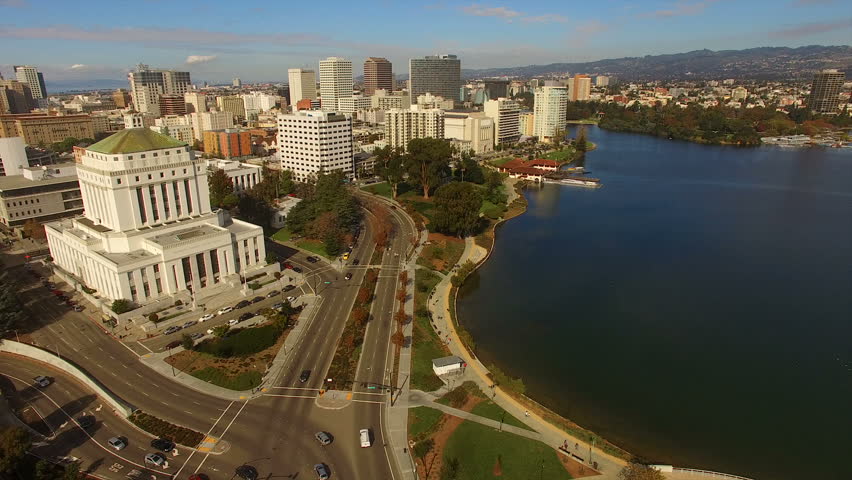 oakland california downtown city skyline lake Stock Footage Video (100% ...