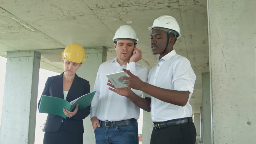 Executive Team On Construction Site Stock Footage Video (100% Royalty ...