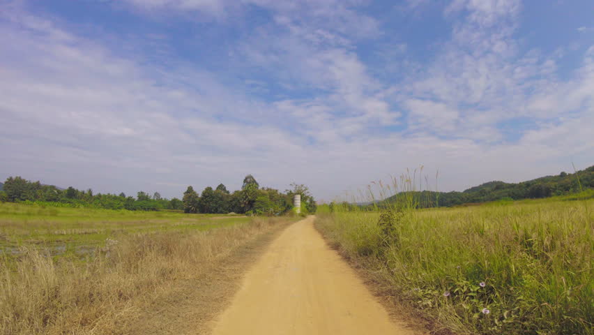 driving on bumpy road beautiful rice Stock Footage Video (100% Royalty ...