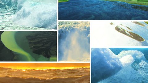 Montage Images Unpolluted Water Power Contrasting Stock Footage Video ...