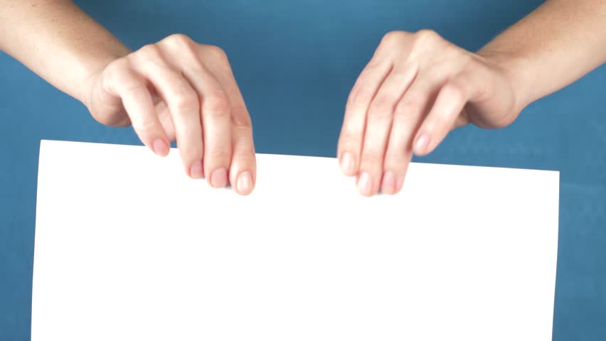 Hands Tearing Paper Sheet, Closeup Stock Footage Video (100% Royalty ...