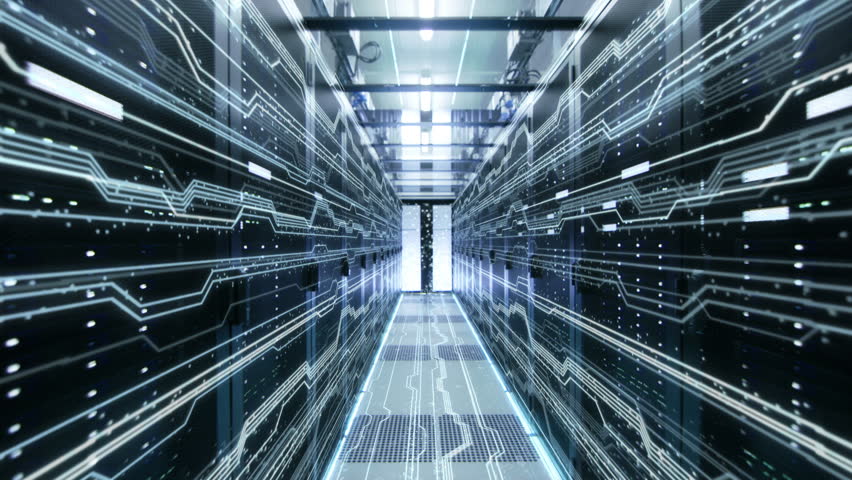 Concept Digitalization Information Flow Moving Through Stock Footage ...