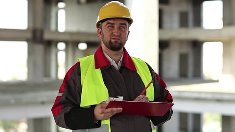 Supervisory Personnel Construction Site Job Inspector Stock Footage ...
