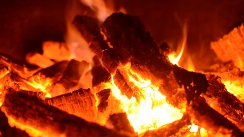 Large Real Fire Burning Night Black Stock Footage Video (100% Royalty ...