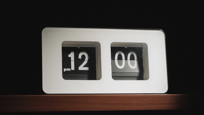 Flip Clock Mechanism. 12-00 Pm. Stock Footage Video (100% Royalty-free ...