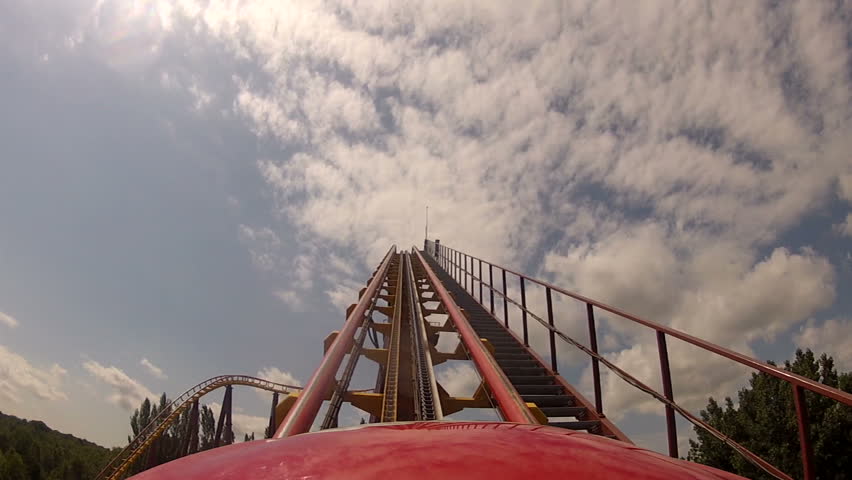 First Climb up Roller Coaster Stock Footage Video (100% Royalty-free ...