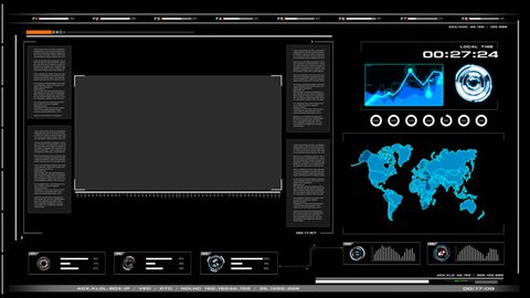 4k Animation Ui User Interface World Stock Footage Video (100% Royalty ...