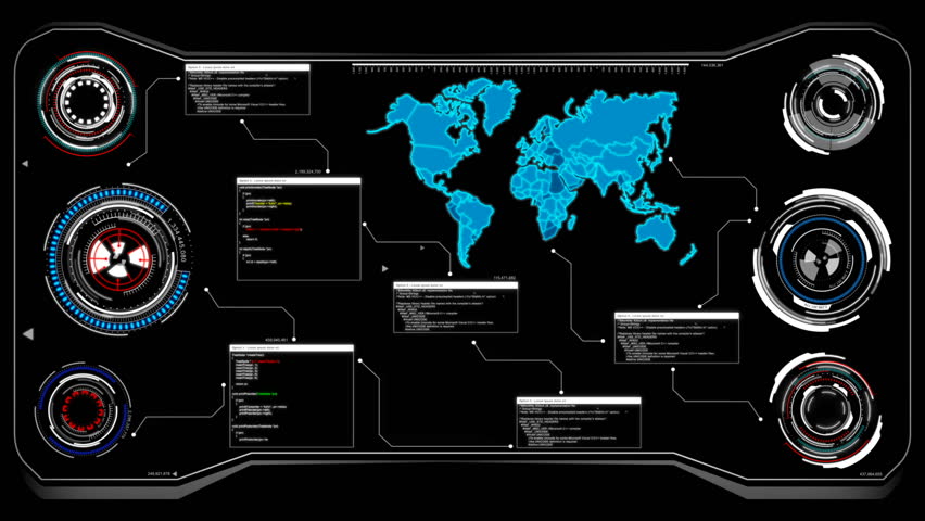 4k animation ui user interface world: vídeo stock (100% livre de ...