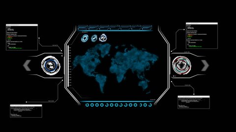 4k Animation Ui User Interface World Stock Footage Video (100% Royalty ...