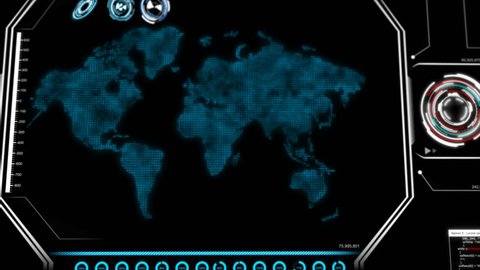 4k Animation Ui User Interface World Arkivvideomateriale (100 % ...