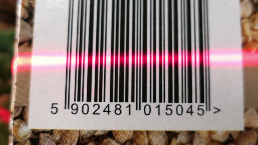 Scanning Barcodes of Multiple Products Stock Footage Video (100% ...