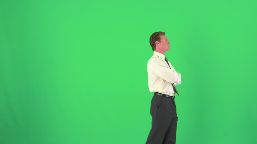 businessman thinking on greenscreen Stock Footage Video (100% Royalty ...