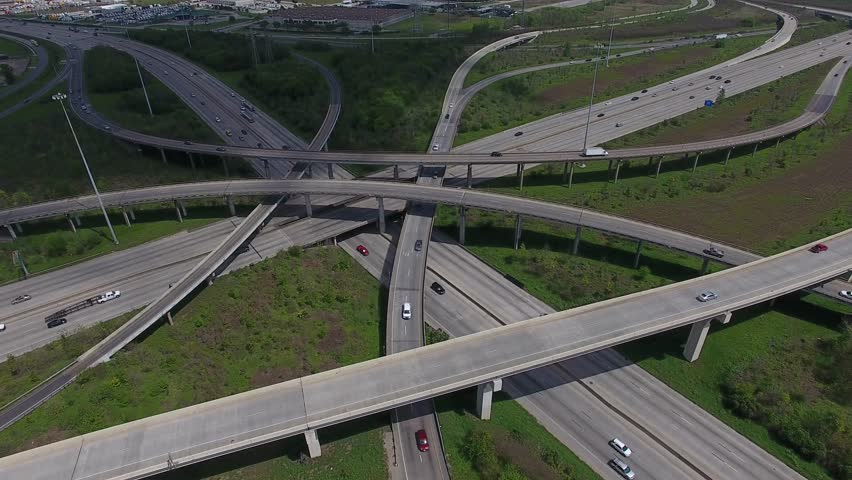 Houston Highway Bridge, Texas, Aerial Stock Footage Video (100% Royalty ...