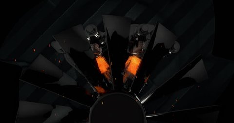 Working V8 Engine Animation Sparks Camera Stock Footage Video (100% ...