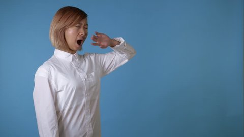 Portrait Young Asian Female Posing Boring Stock Footage Video (100% ...