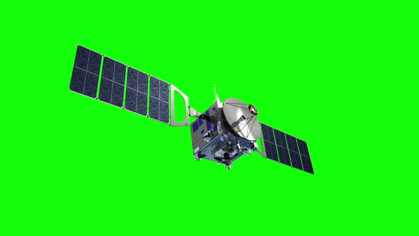Communication Satellite. Green Screen. 3d Stock Footage Video (100% ...