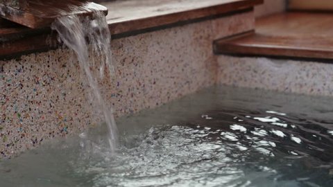Japan Natural Mineral Hot Spring Water Stock Footage Video (100% ...