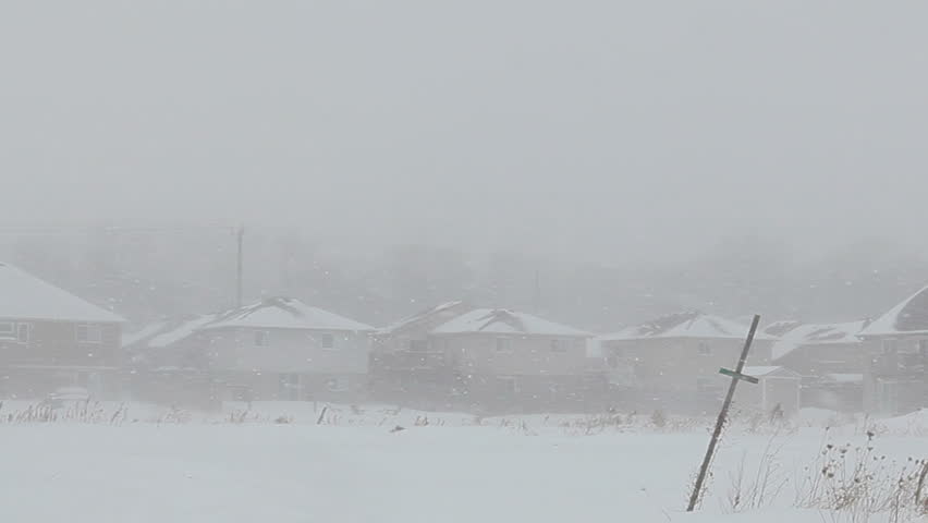 Heavy Snow Storm Blizzard Conditions Stock Footage Video (100% Royalty ...