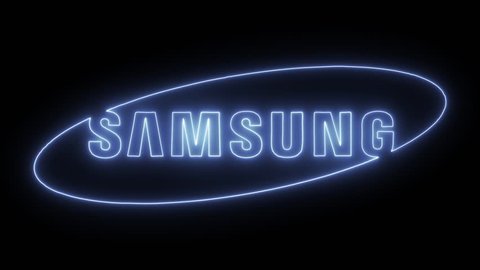 Samsung Logo Neon Lights Editorial Animation Stock Footage Video (100% ...