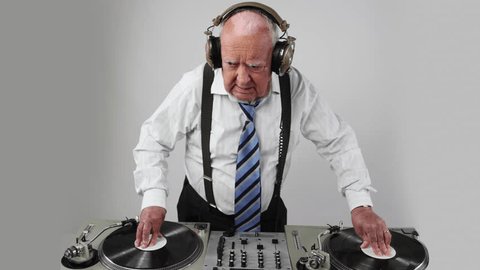 Amazing Grandpa Dj Dancing Grandma Overlayed Stock Footage Video (100% ...