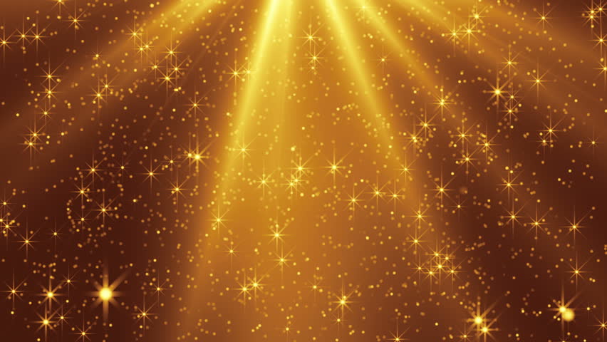 Gold Light Rays Stars Computer Generated Stock Footage Video (100% ...