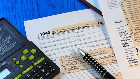 Irs Us Individual Income Tax Forms Stock Footage Video (100% Royalty ...