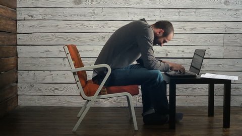 Freelancer Working Behind Computer Documents Stock Footage Video (100% ...