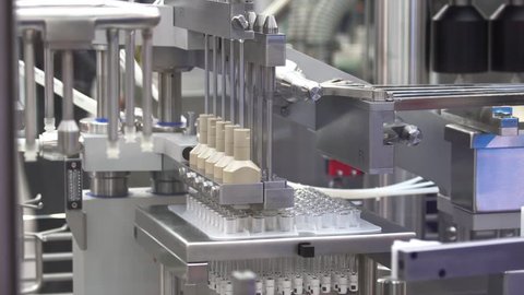 System Staked Needle Syringes Line Production Stock Footage Video (100% ...