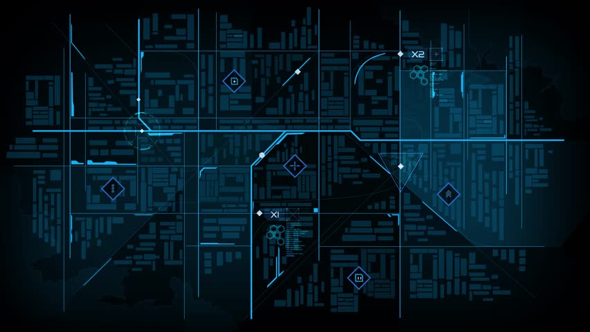 futuristic map fx screen element 3d Stock Footage Video (100% Royalty ...