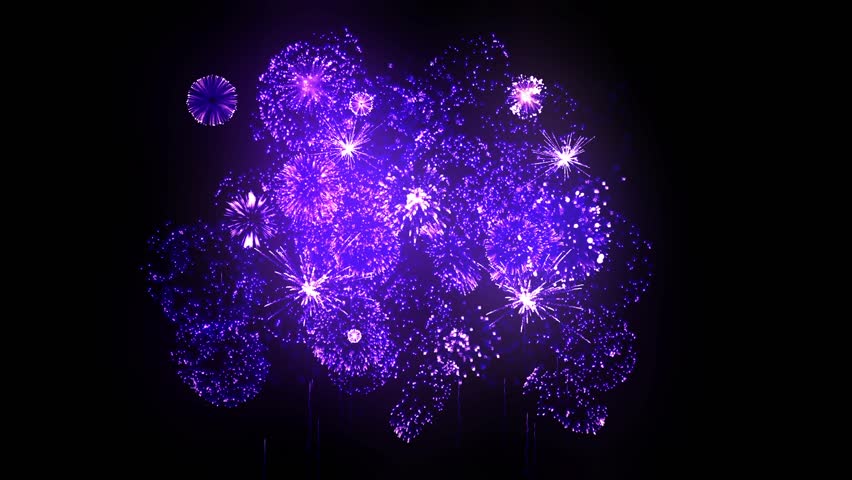 Violet Fireworks as Holidays Background Stock Footage Video (100% ...