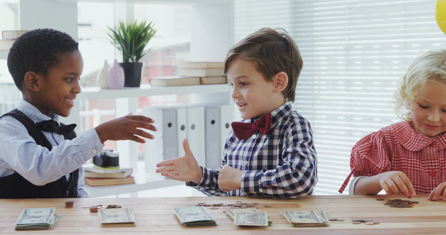 Kids as Business Executives Shaking Stock Footage Video (100% Royalty ...