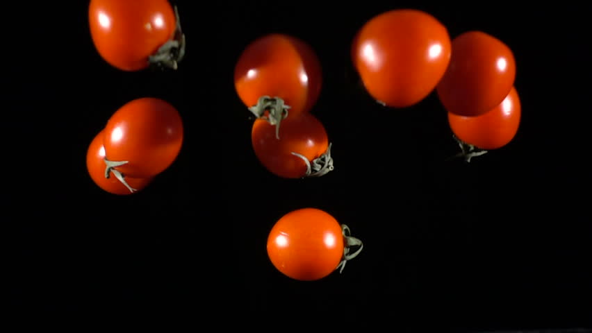 Falling Cherry Tomatoes Isolated On Stock Footage Video (100% Royalty ...