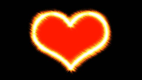 Fiery Red Heart On Black Background Stock Footage Video (100% Royalty ...