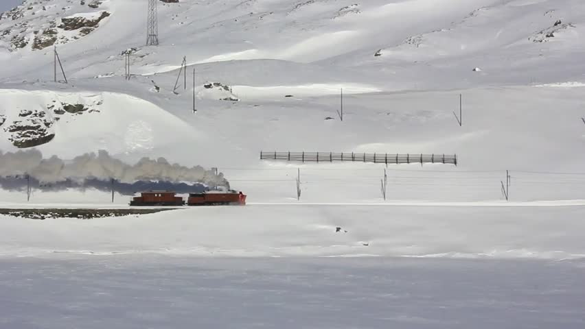 Train in the Snow Stock Footage Video (100% Royalty-free) 3364031 ...