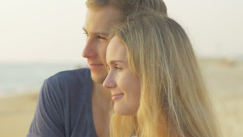 Closeup Beautiful Young Couple Looking Forward Stock Footage Video (100 ...