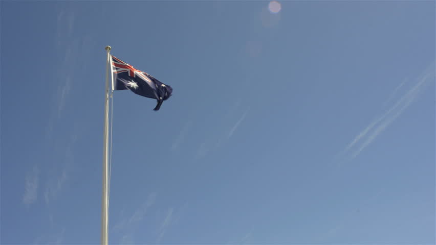 An Australian Flag Flying and Stock Footage Video (100% Royalty-free ...