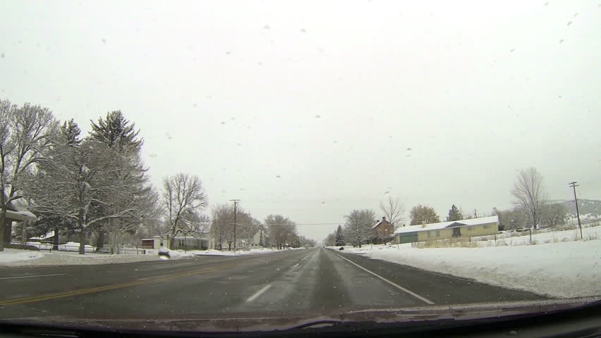 winter snow rural town main street Stock Footage Video (100% Royalty ...