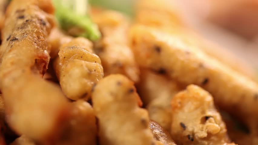 Sprinkle Sauce On Sweet Sour Pork Stock Footage Video (100% Royalty ...