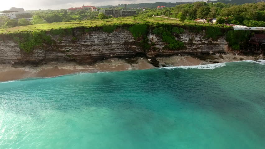 bird's eye view natural landscape cove Stock Footage Video (100% ...