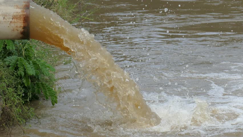 Dirty Water Flows from a Stock Footage Video (100% Royalty-free ...