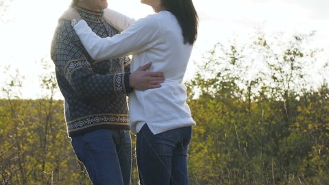 Romantic Young Couple Kiss Caress Hug Stock Footage Video (100% Royalty ...