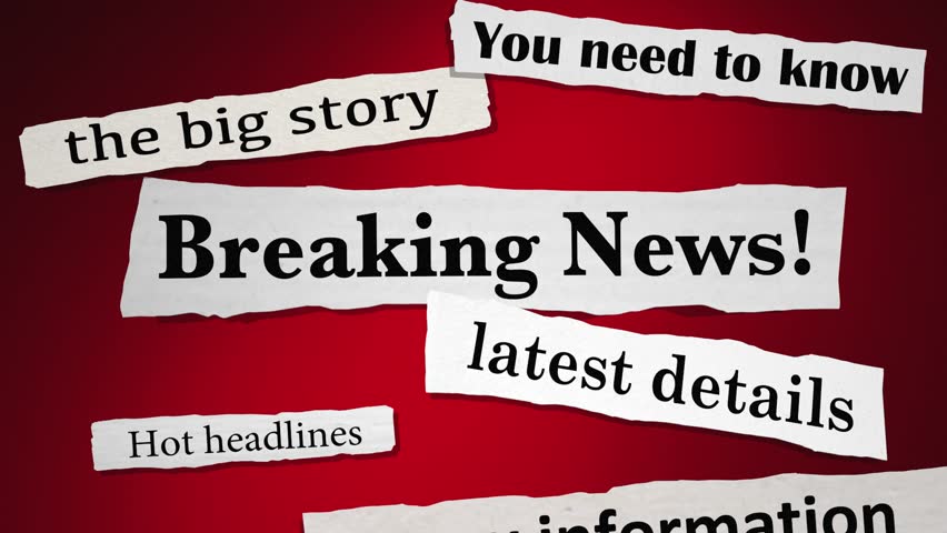 breaking news important headlines latest updates Stock Footage Video ...