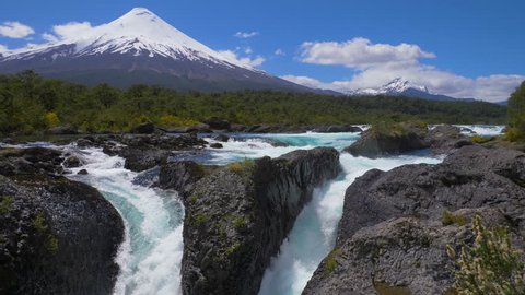 Petrohue Waterfalls Chilean Andes Stock Footage Video (100% Royalty ...