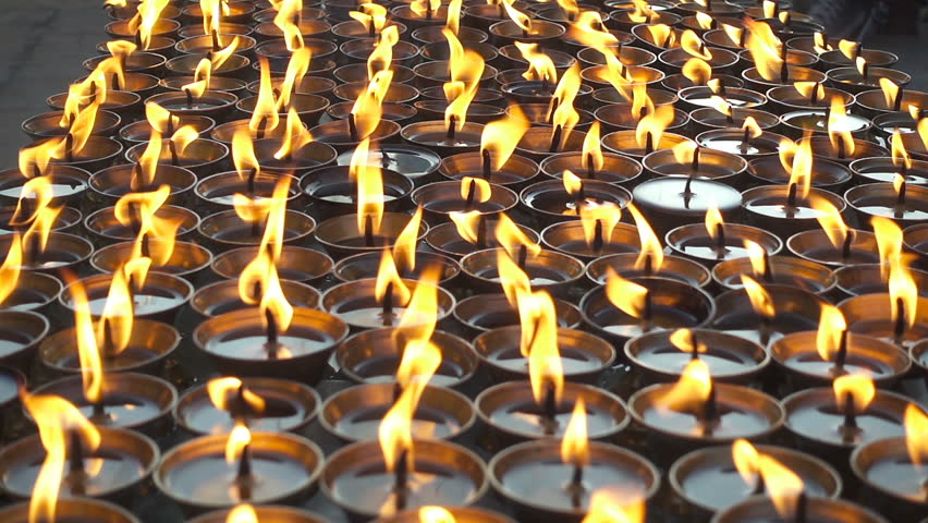 Burning Ritual Candles in Nepali Stock Footage Video (100% Royalty-free ...