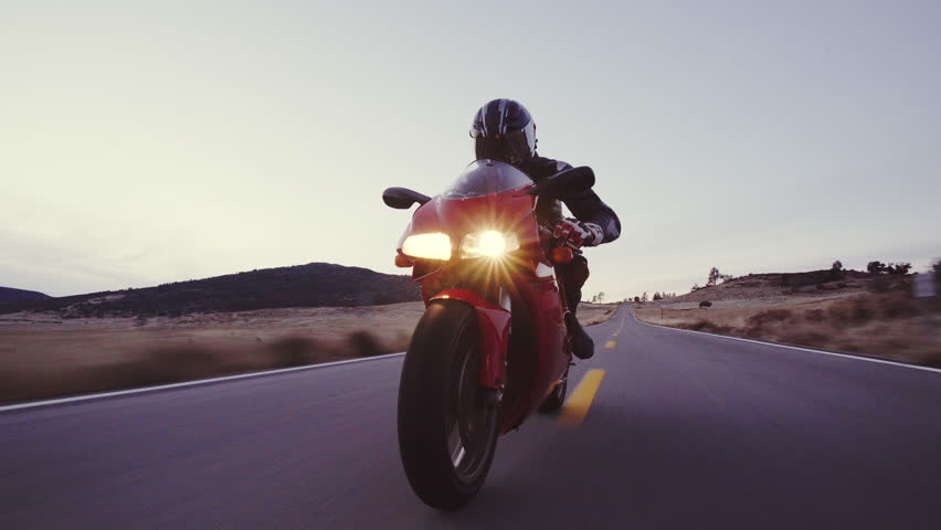 Motorcyclist Racing His Motorcycle Down Stock Footage Video (100% ...