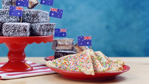 Iconic Traditional Australian Party Food Lamington Stock Footage Video ...