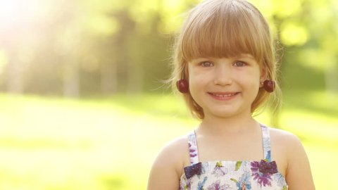 Sunny Girl Cherry Earrings Lens Flare Stock Footage Video (100% Royalty ...