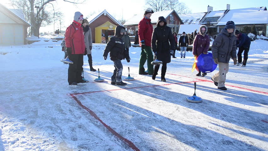 people throw pin figures play winter Stock Footage Video (100% Royalty ...