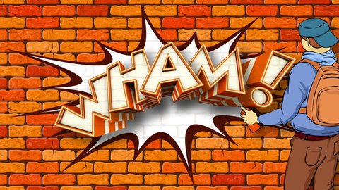 Wham Word Written On Wall Red Stock Footage Video (100% Royalty-free ...