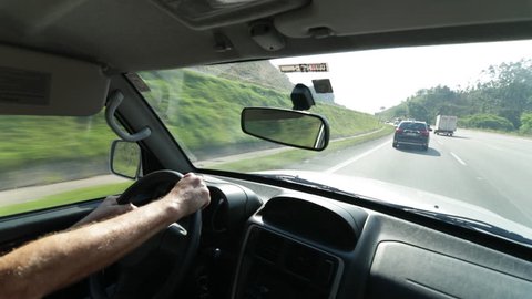 Driver Point View Traveling On Highway Stock Footage Video (100% ...